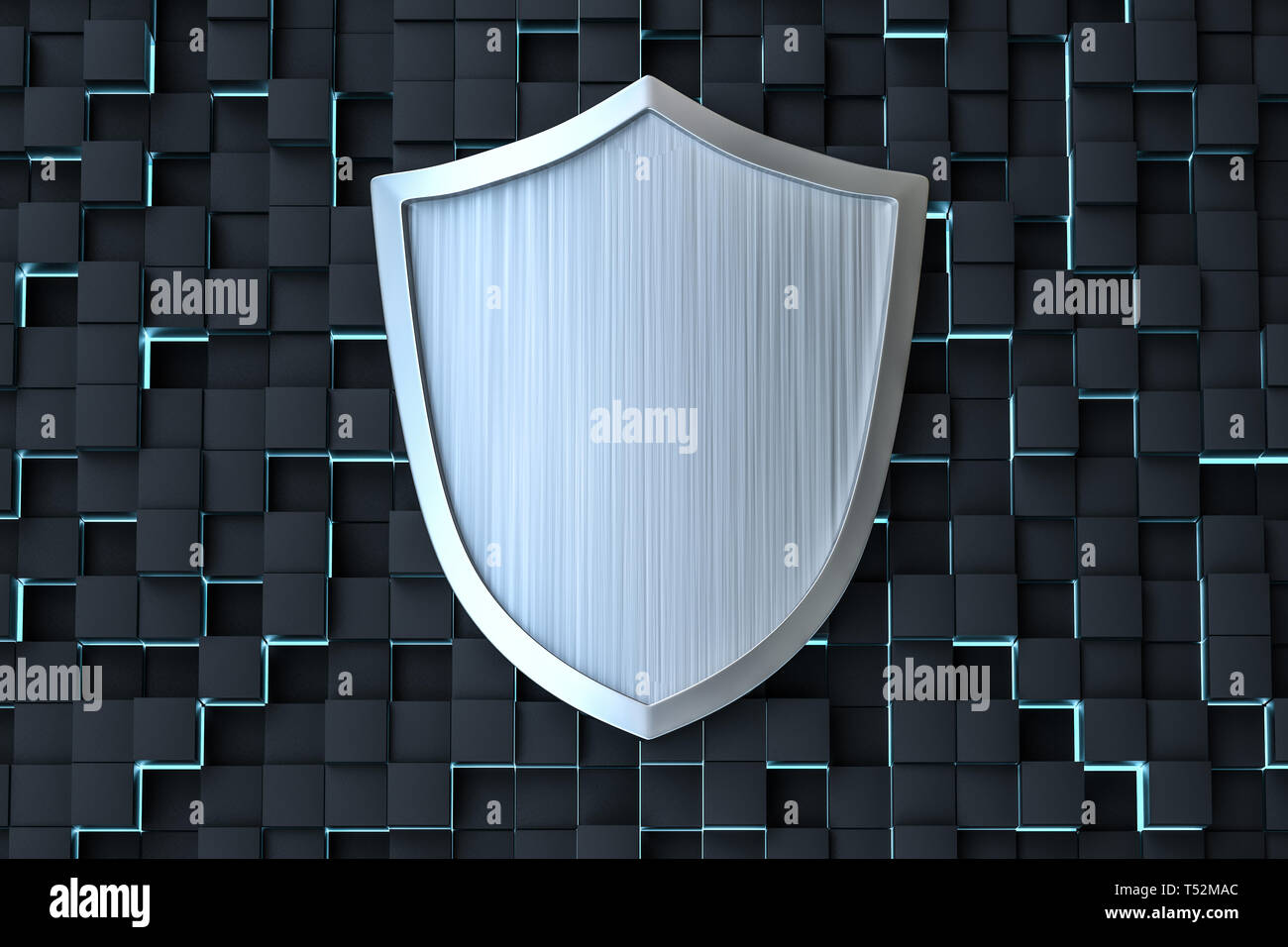 3d rendering, a defense shield with technological background, computer ...