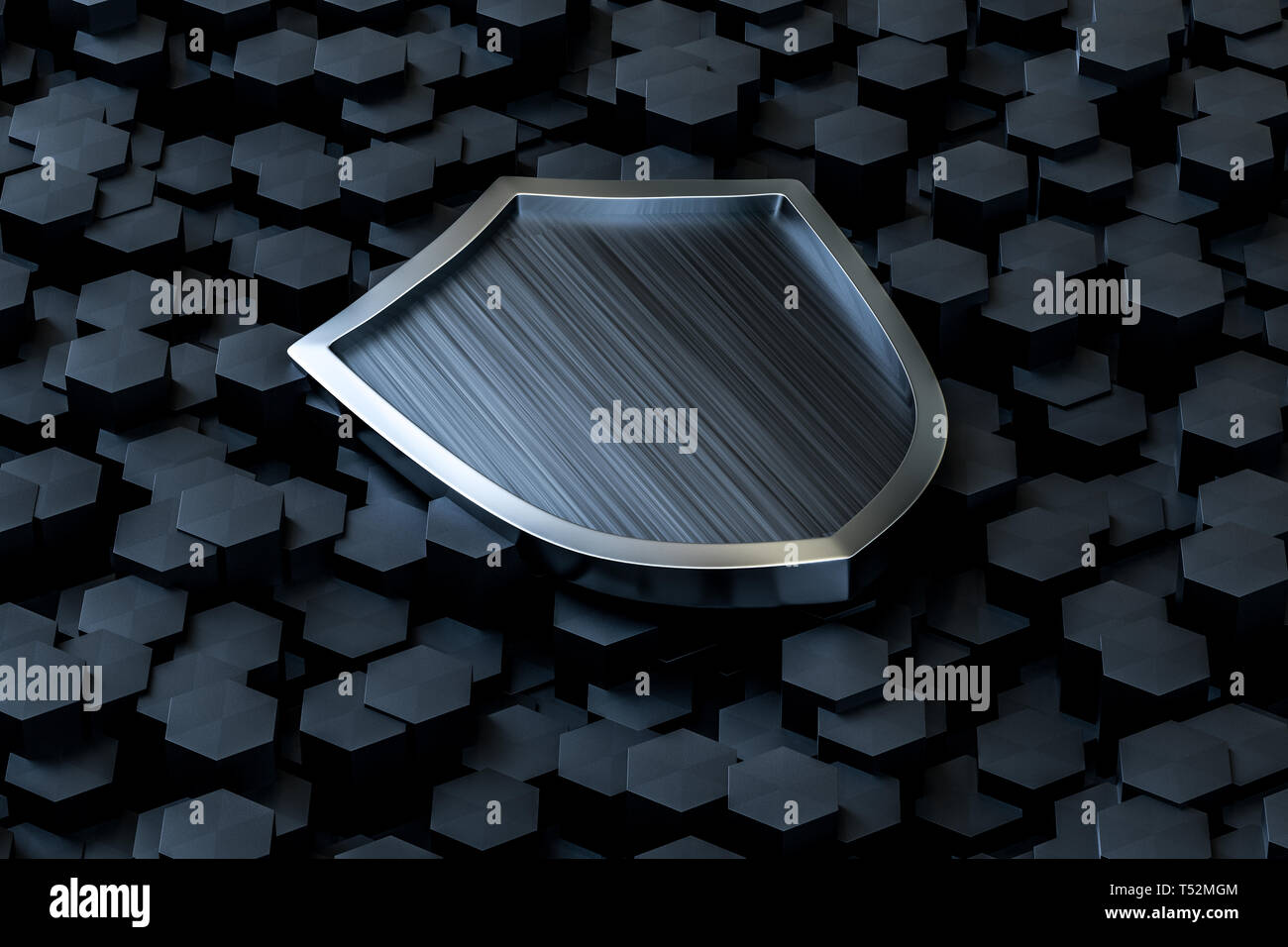 3d rendering, a defense shield with technological background, computer ...