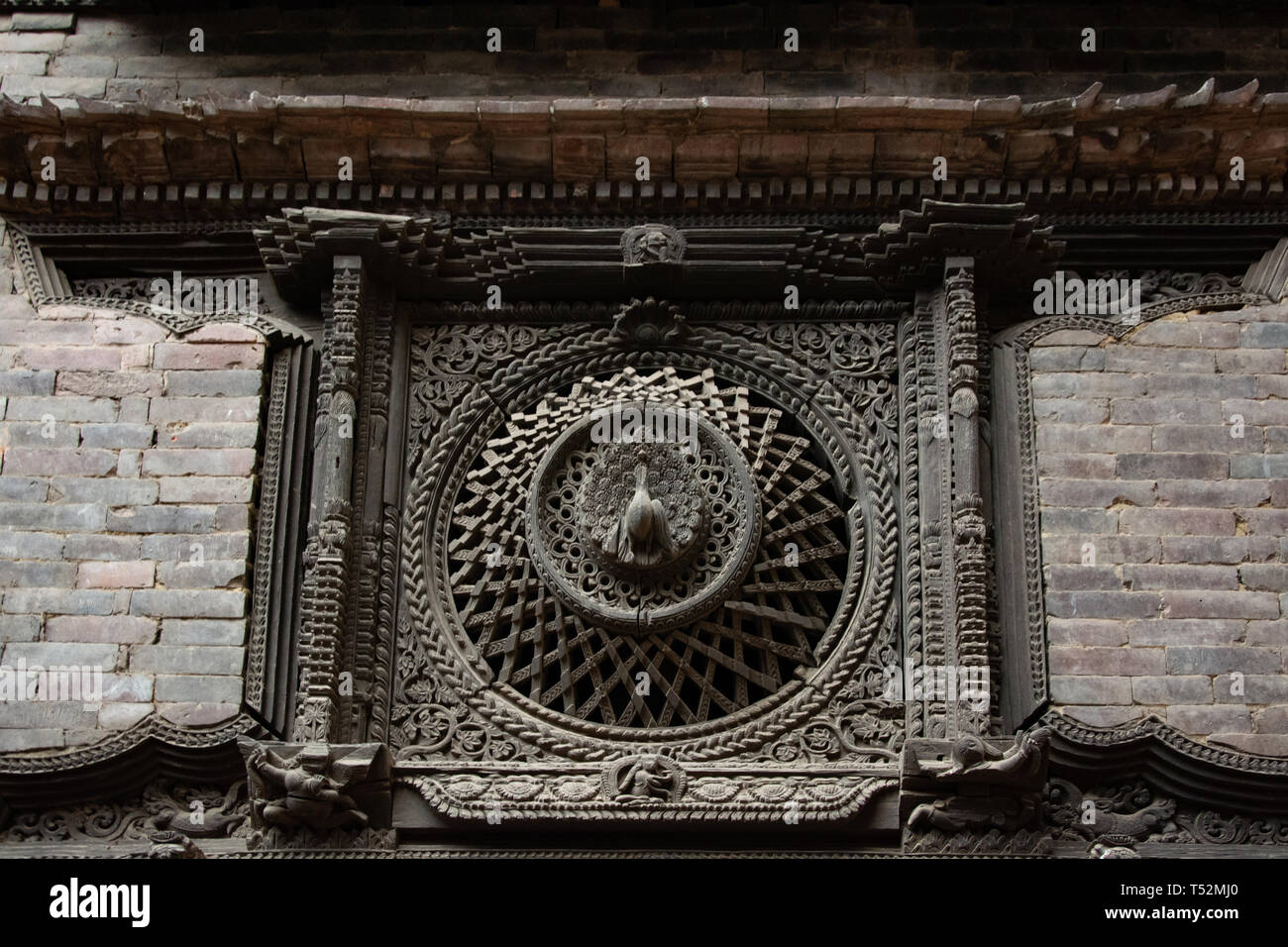The famous Peacock Window in Bhaktapur. It is also considered as the ...