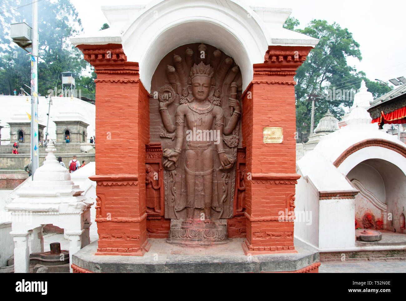 Kathmandu, Nepal - May 10, 2017: A statue of Lord Ananta Narayan at the ...