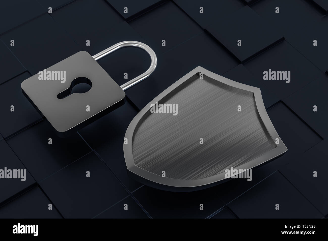 3d rendering, a defense shield with technological background, computer ...