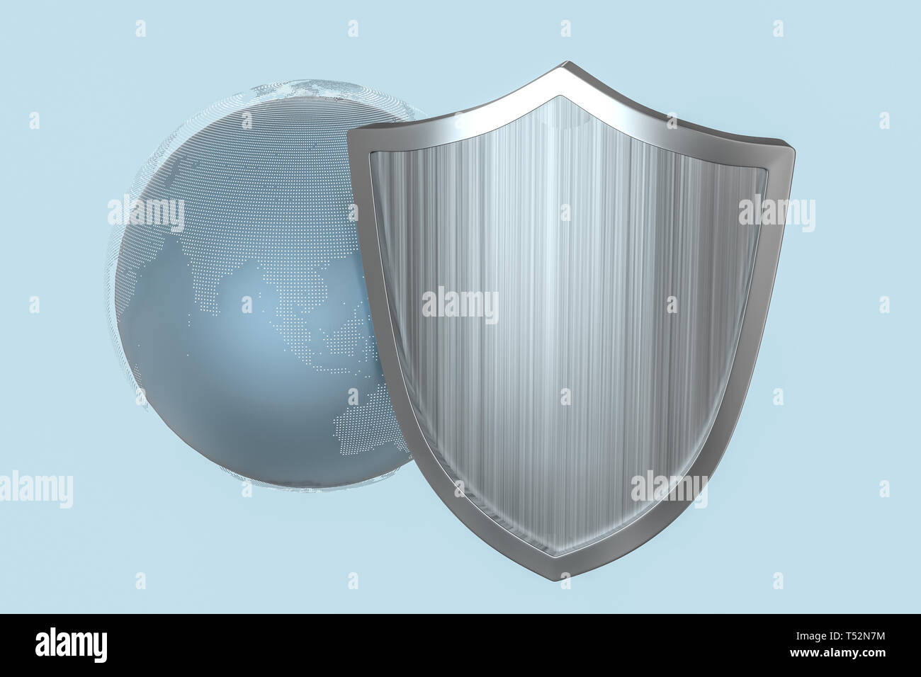 3d rendering, a defense shield with technological background, computer ...