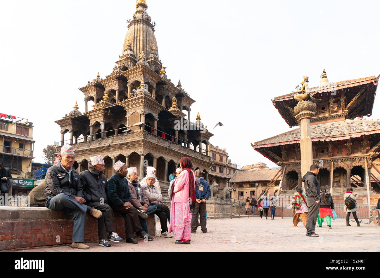 Kathmandu, Nepal - January 01, 2016: View of Krishna Mandir in Patan ...