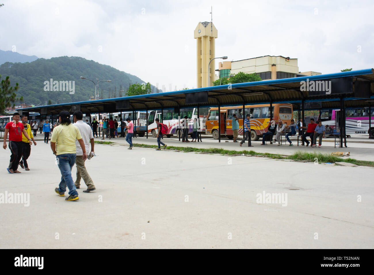 Kathmandu, Nepal - May 27, 2017: View of new bus terminal in the city ...