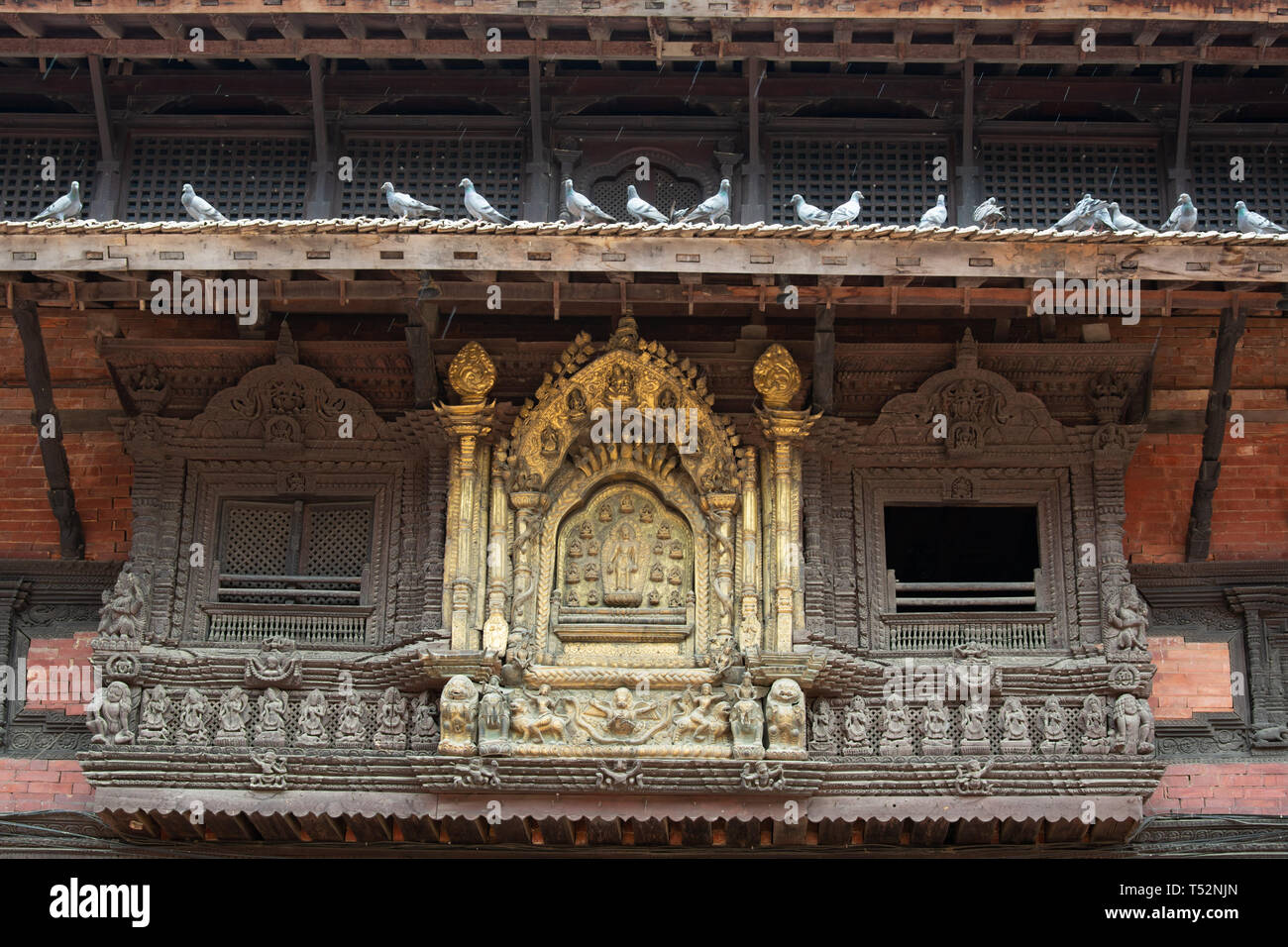 Architectural details of wooden carved windows at Patan museum in ...