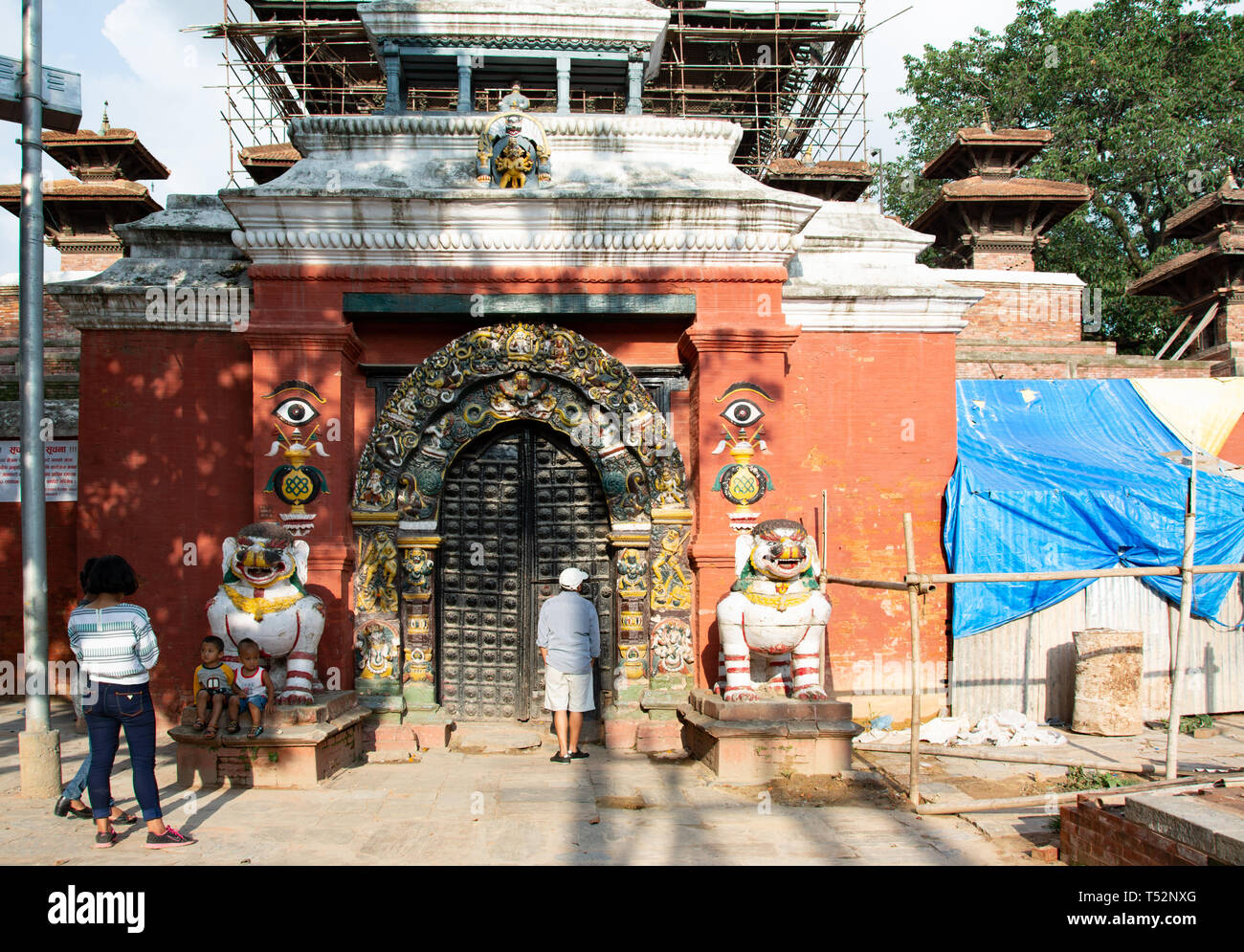 Kathmandu, Nepal - June 10, 2017: Main entrance to the Taleju Temple ...