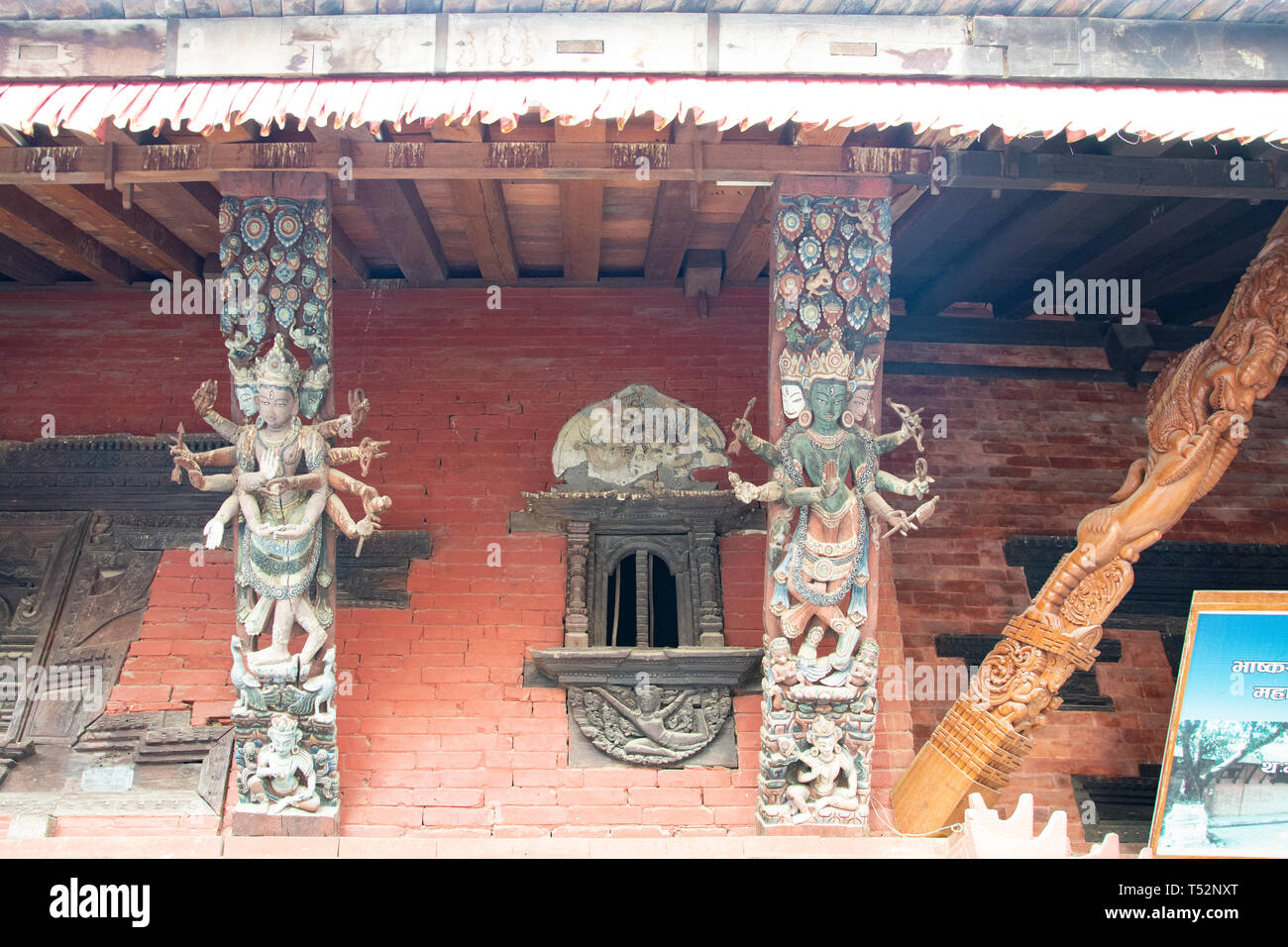 Kathmandu, Nepal - June 10, 2017: Marvellous wood work and carvings at ...