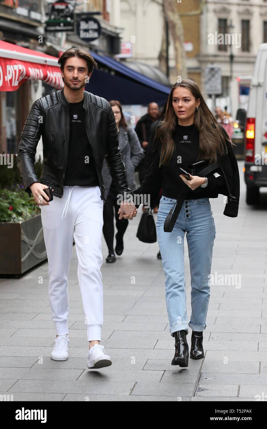 Harry Baron and Melissa Tattam seen at Global studios for radio ...