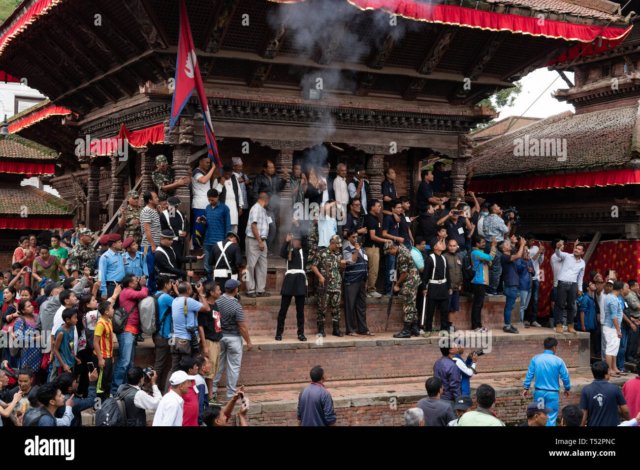 Kathmandu, Nepal - September 03, 2017: Huge crowd gathers in the ...