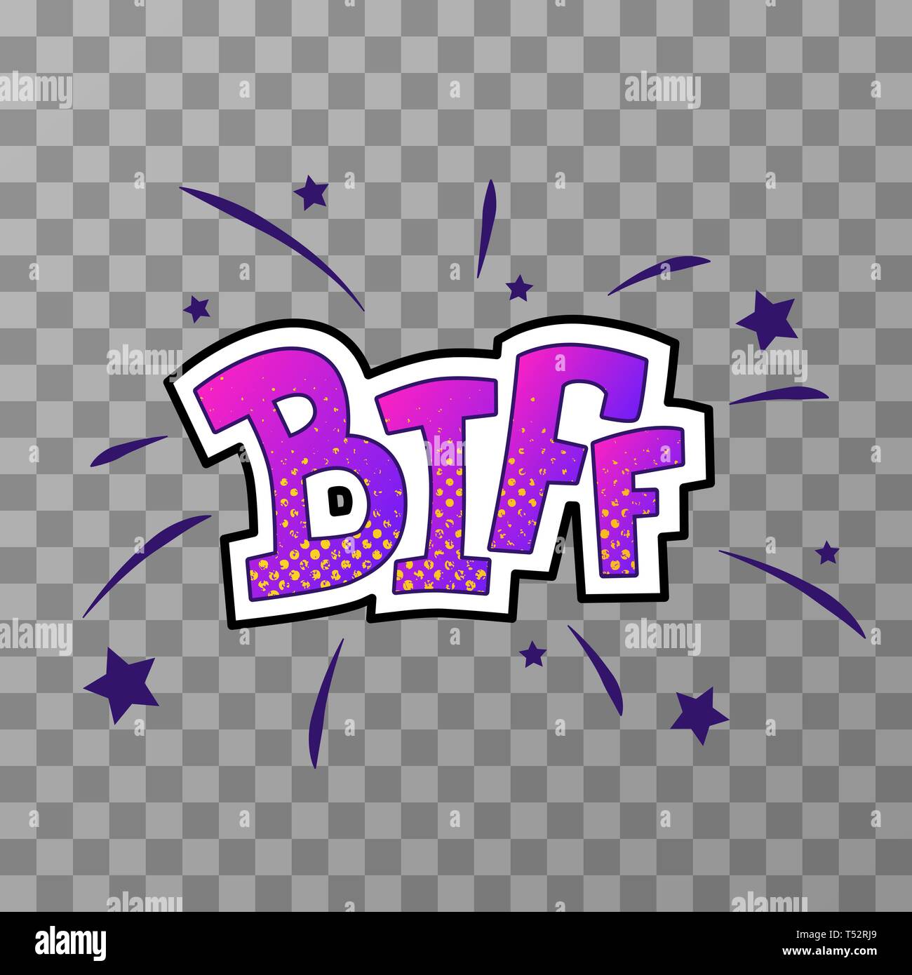Bright colorful biff comic sound effect on transparent background Stock ...