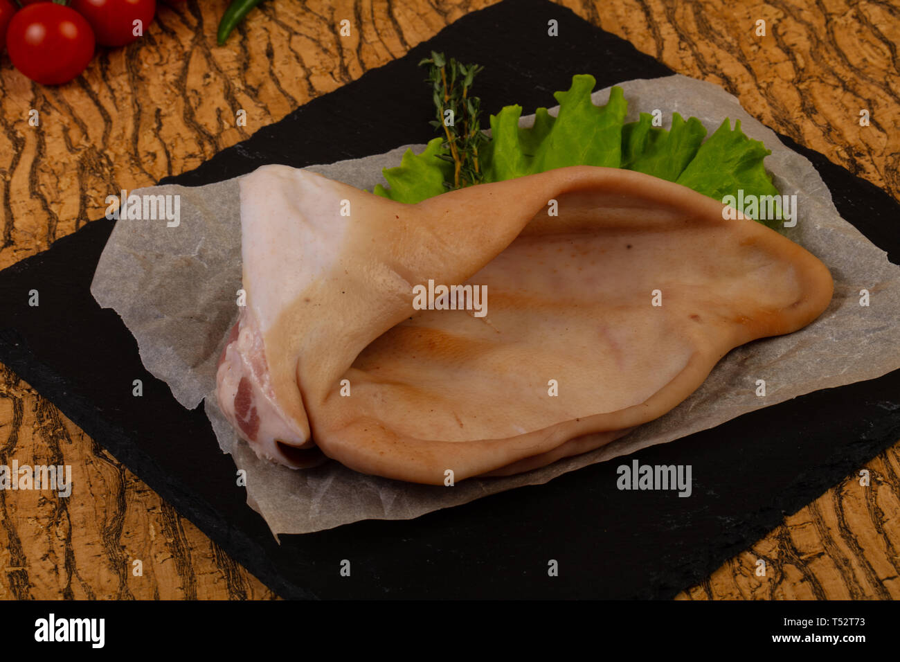 Raw pork ear for cooking Stock Photo - Alamy