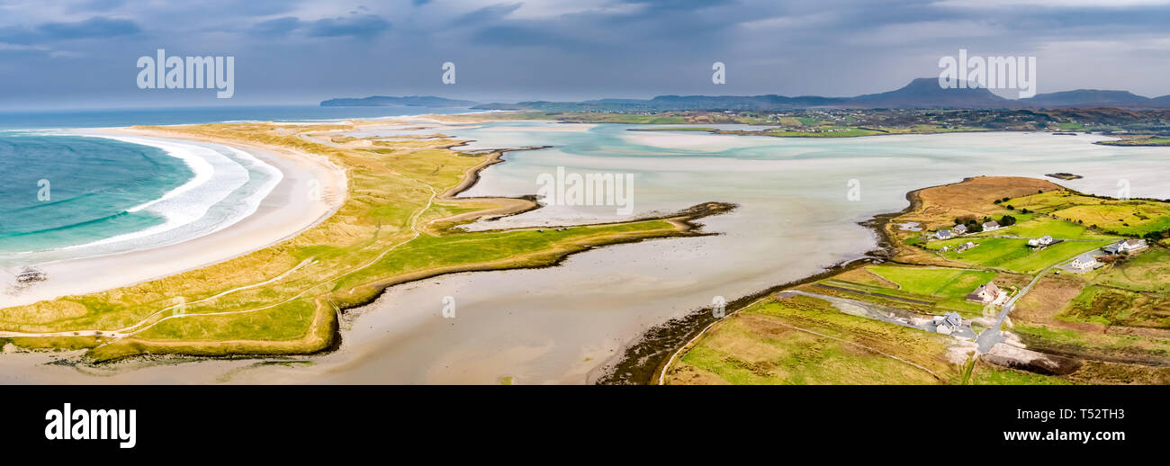 Aerial view of the famous Magheraroarty beach - Machaire Rabhartaigh ...