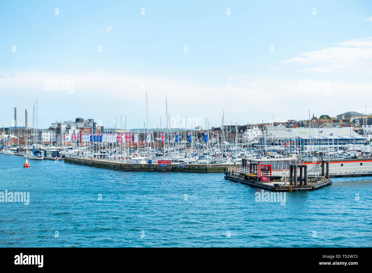 Yachts and power boats at East Cowes Marina on the Isle of Wight ...