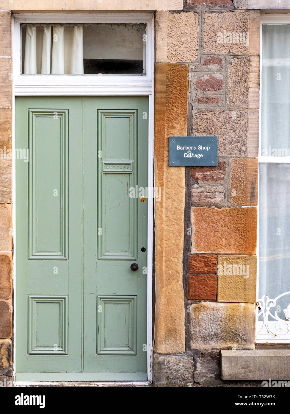 An Old Barbers Shop Door, Scotland, UK Stock Photo - Alamy