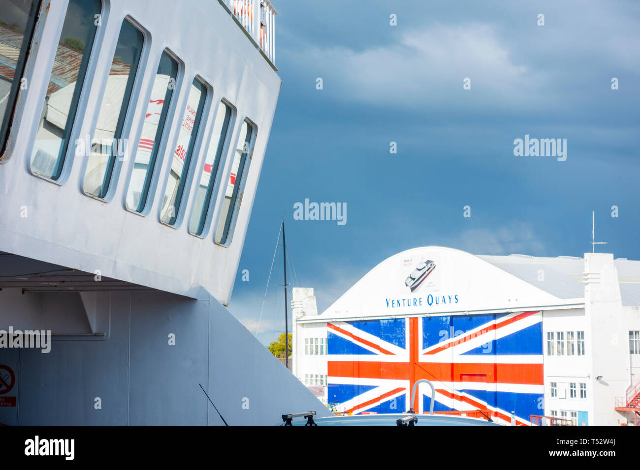 The Red Falcon, Red Funnel Ferry docked at East Cowes with the Venture ...