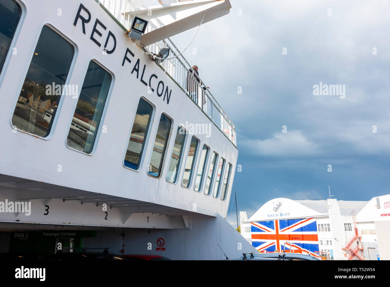 The Red Falcon, Red Funnel Ferry docked at East Cowes with the Venture ...