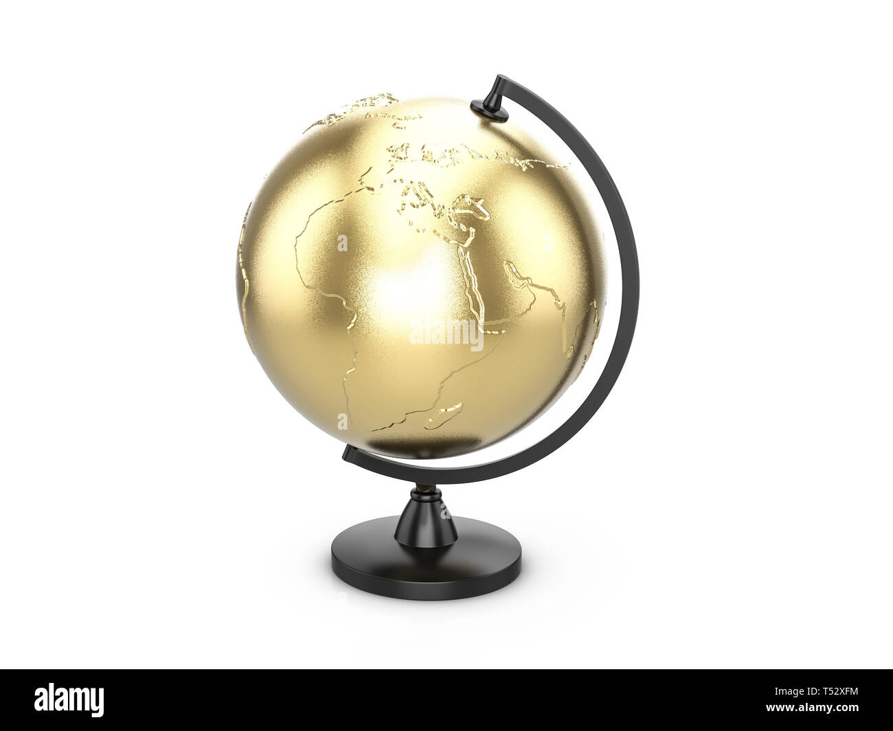 Globe gold on a white background. 3d illustration Stock Photo - Alamy