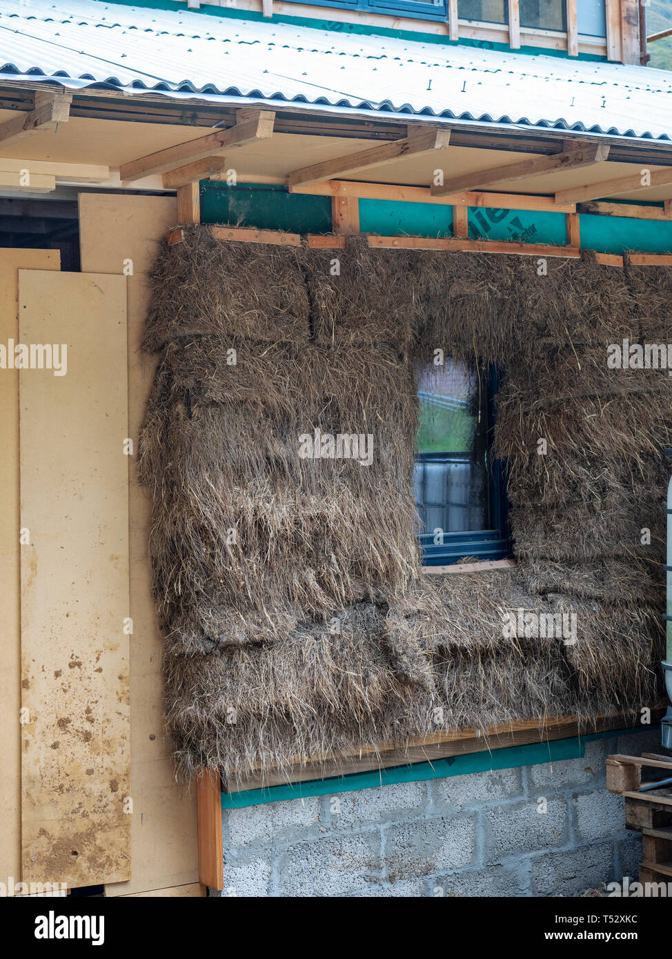 Straw Insulation on House, Scotland, UK Stock Photo - Alamy