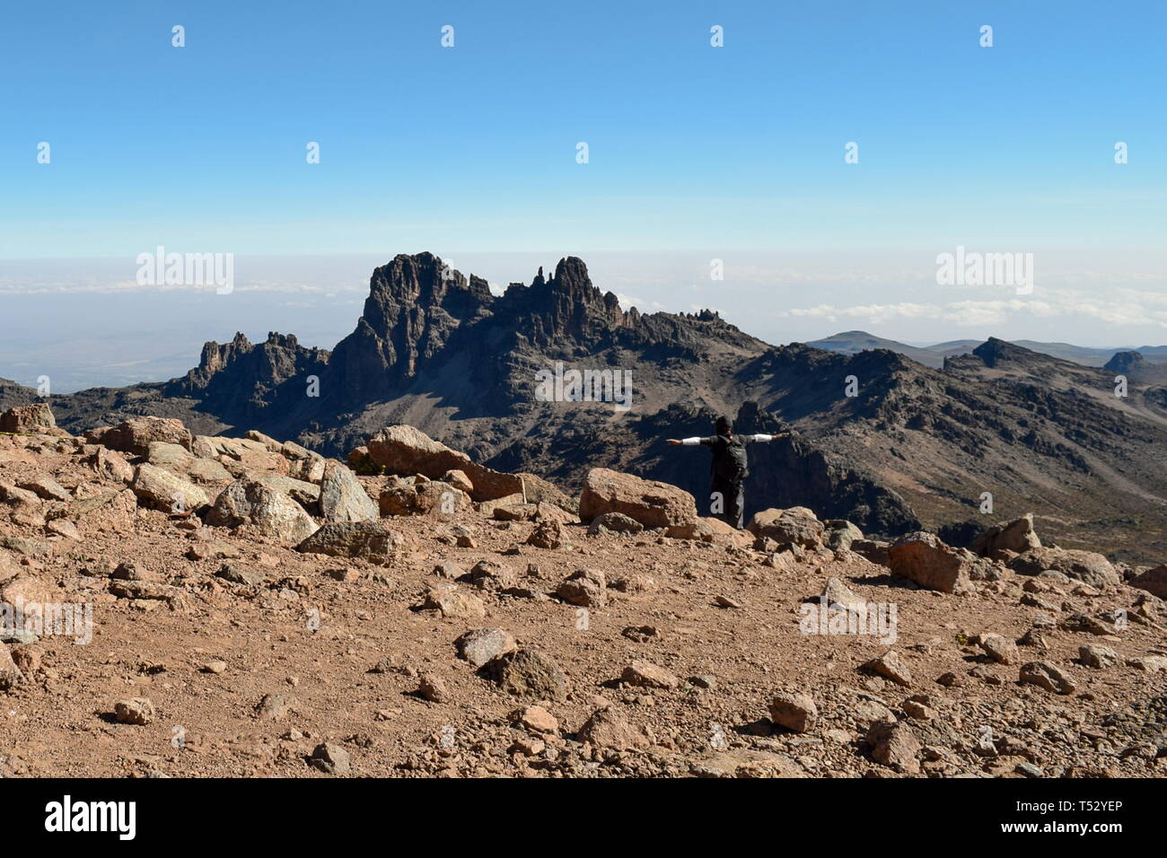 The volcanic landscapes of Mount Kenya Stock Photo - Alamy