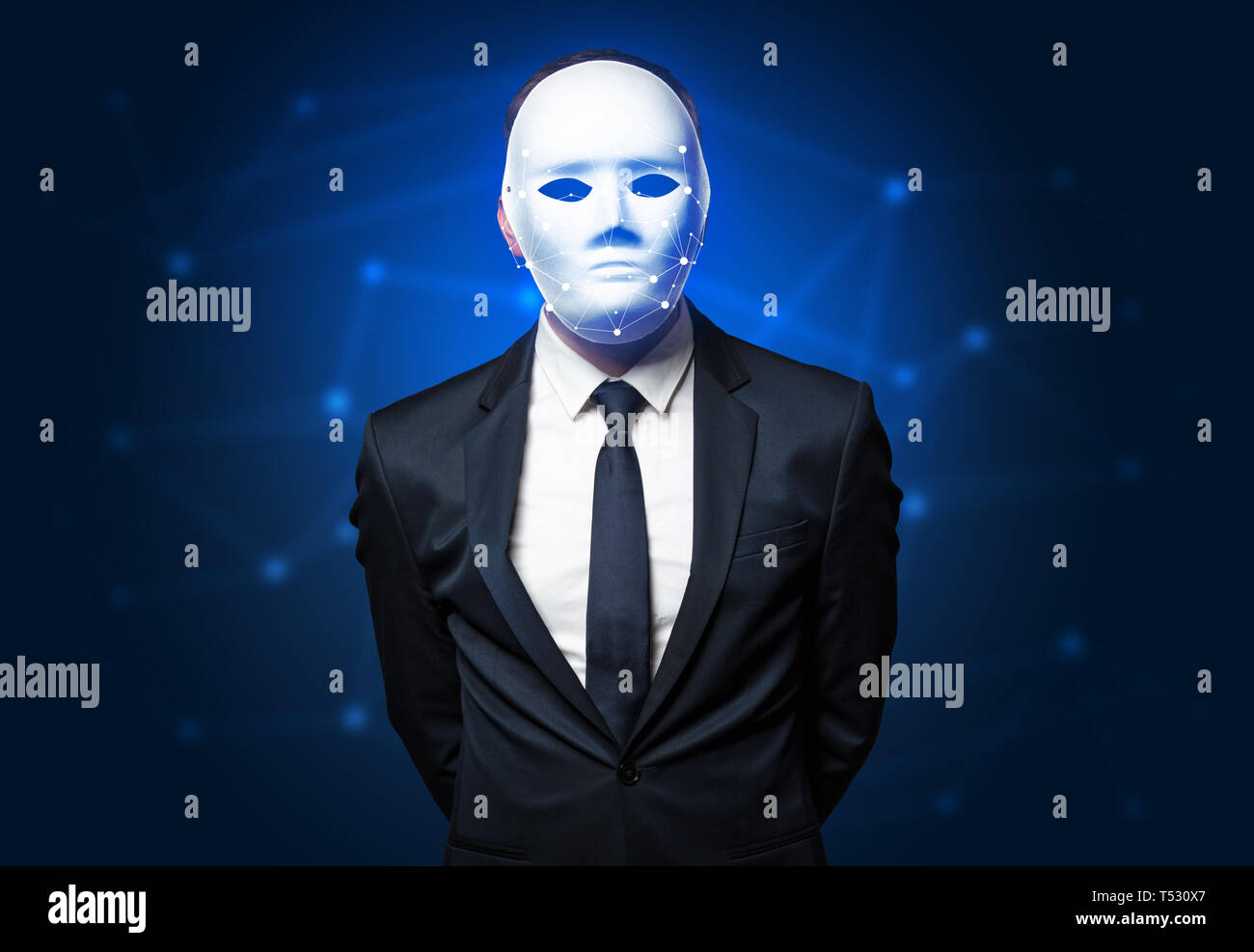 Face recognition with mesh. Cyber security concept Stock Photo - Alamy