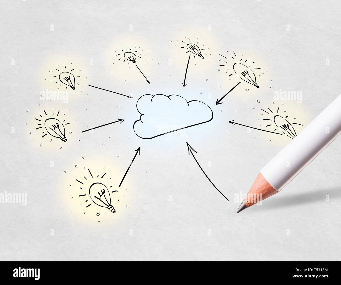 Pencil drawing online task management concept Stock Photo - Alamy