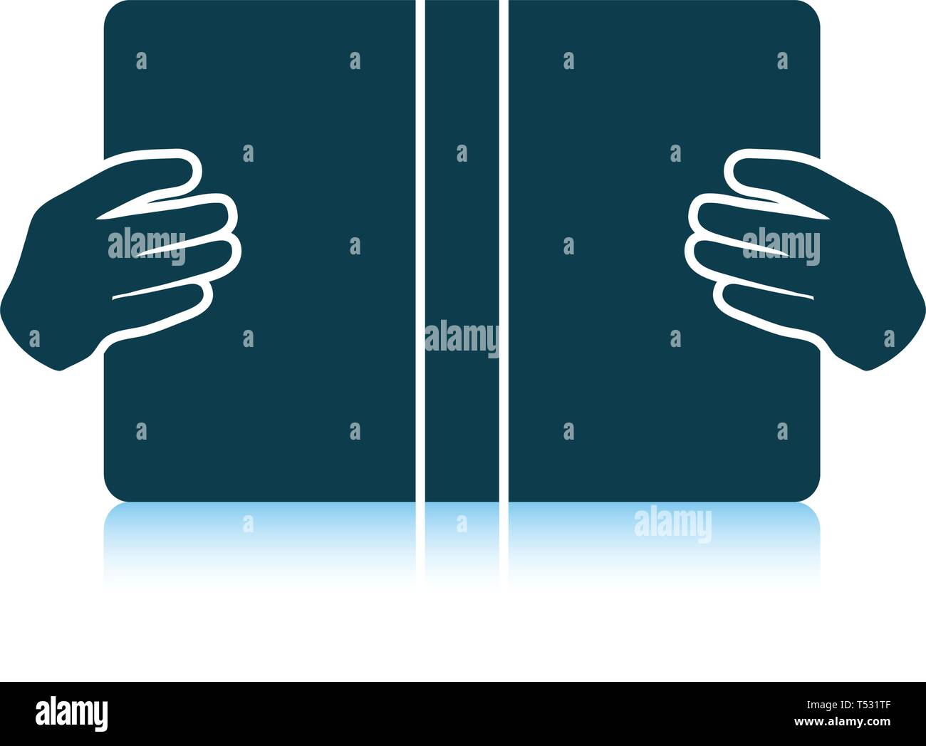 Boy reading book icon. Shadow reflection design. Vector illustration ...