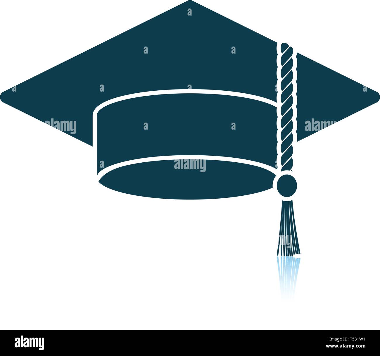 Graduation cap icon. Shadow reflection design. Vector illustration ...