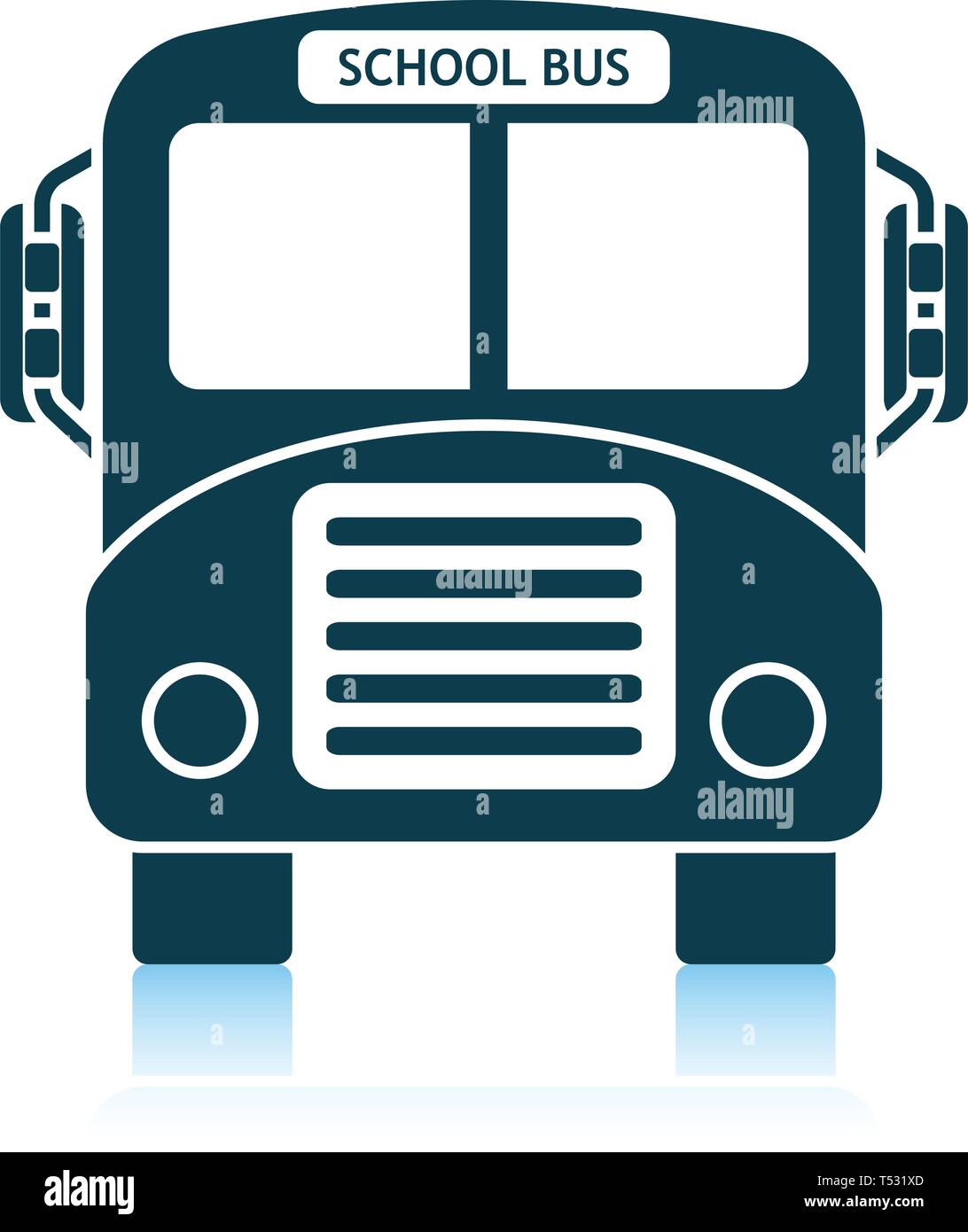 School bus icon. Shadow reflection design. Vector illustration Stock ...