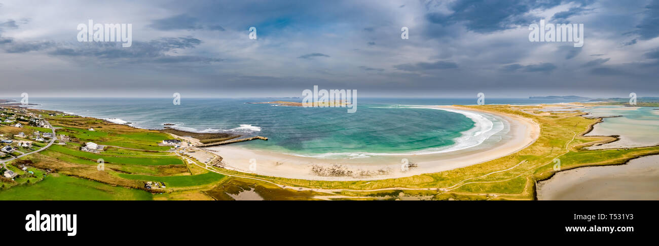 Aerial view of the famous Magheraroarty beach - Machaire Rabhartaigh ...