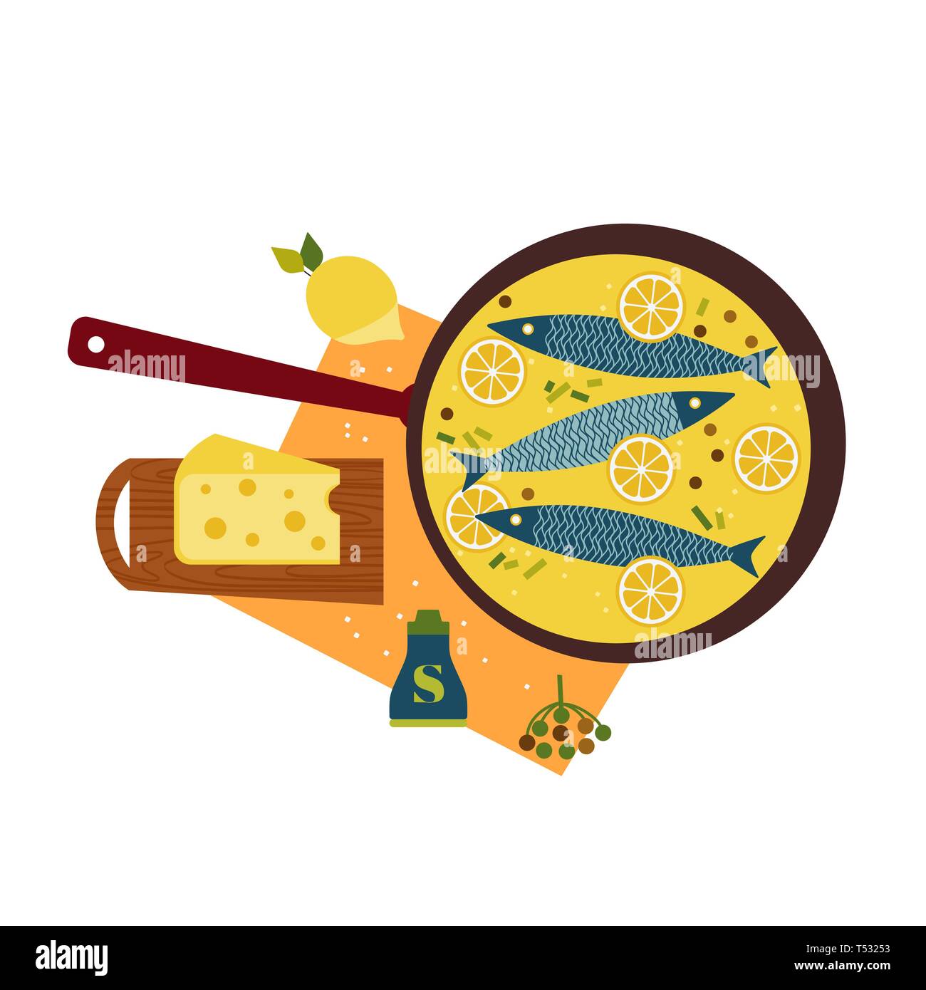 Healthy fish dish Stock Vector Images - Alamy