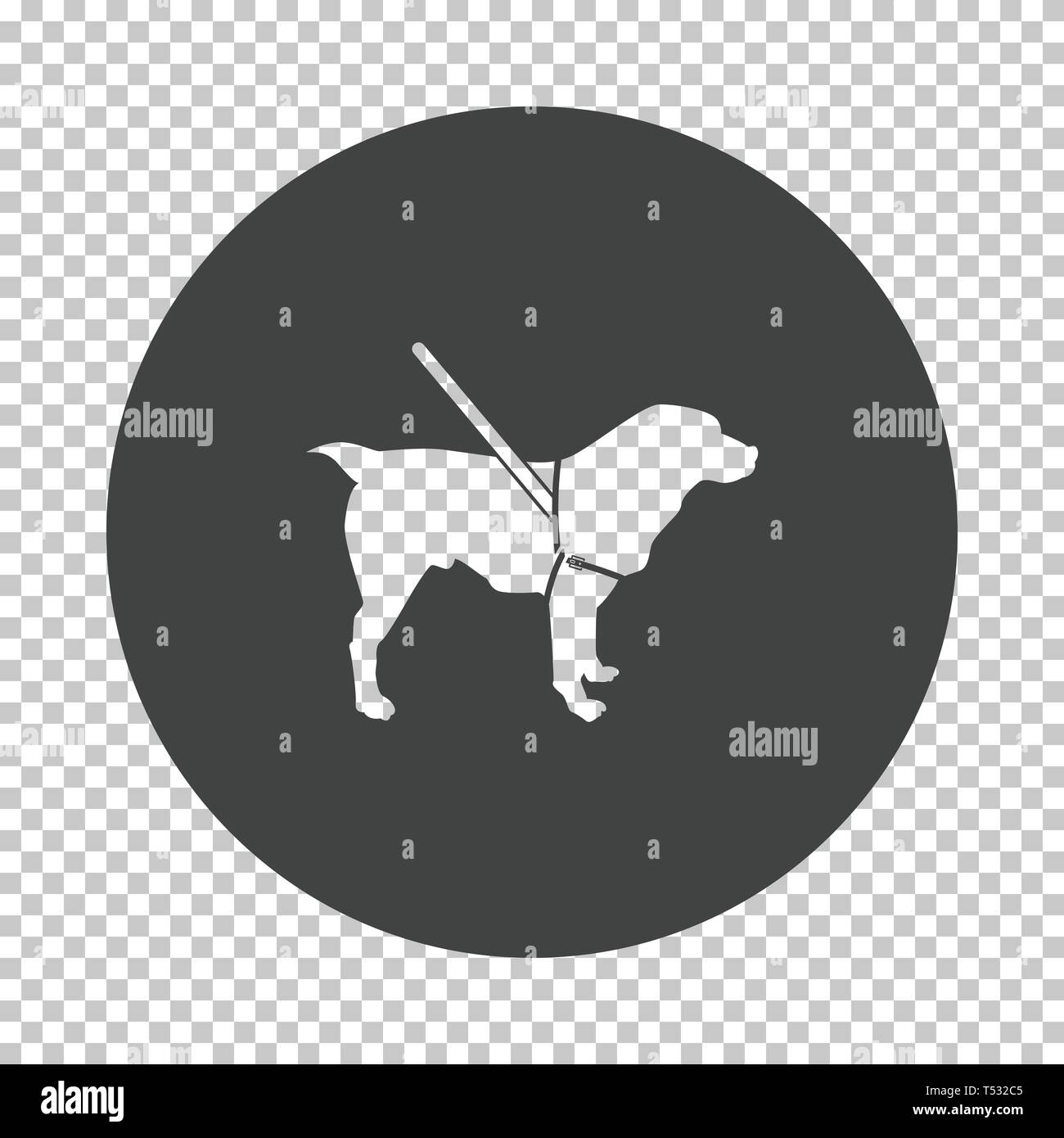 Guide dog icon. Subtract stencil design on tranparency grid. Vector ...