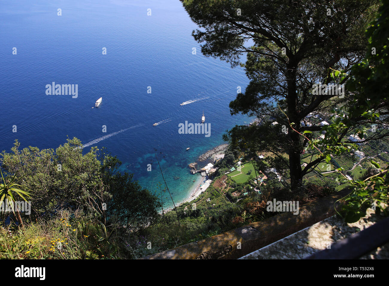 cliffs of Capri island, in summertime, Capri, Italy Stock Photo - Alamy