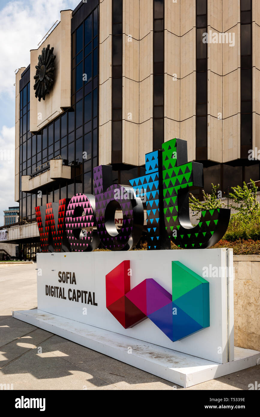 WEBIT billboard sign Sofia, Bulgaria and World web forum conference 2019 WEBIT advertising ...