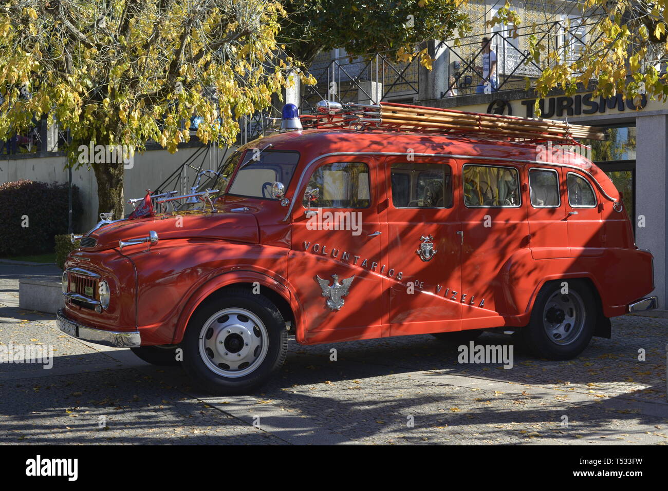 historic Austin fire-fighting car, used by a voluntary portuguese fire ...