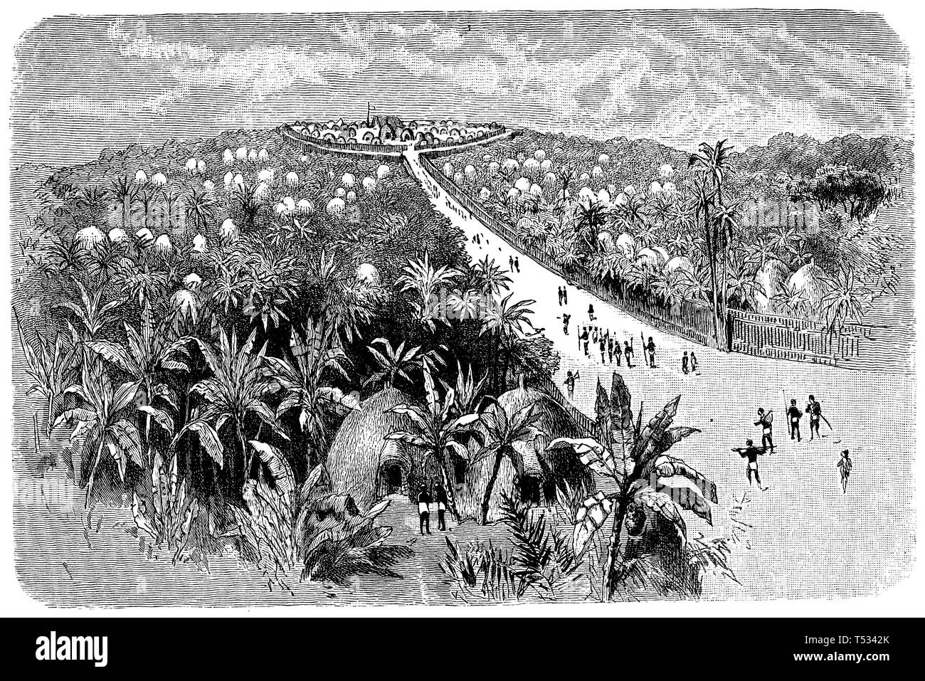 Rubaga, former capital of Uganda, anonym 1897 Stock Photo - Alamy