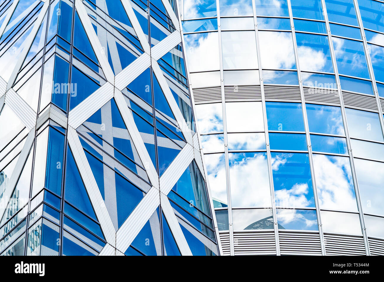 High-rise buildings and blue sky - Shinjuku, Tokyo, Japan Stock Photo ...
