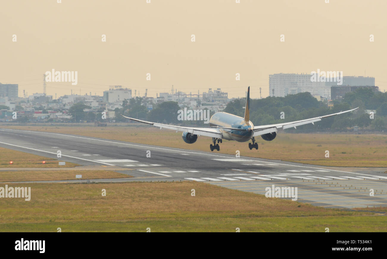 Saigon, Vietnam - Mar 23, 2019. A Boeing 787-9 Dreamliner of Vietnam ...