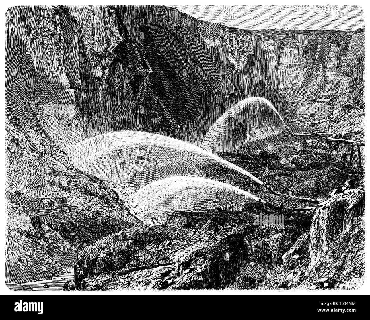 Gold washing in Nevada, anonym 1897 Stock Photo - Alamy