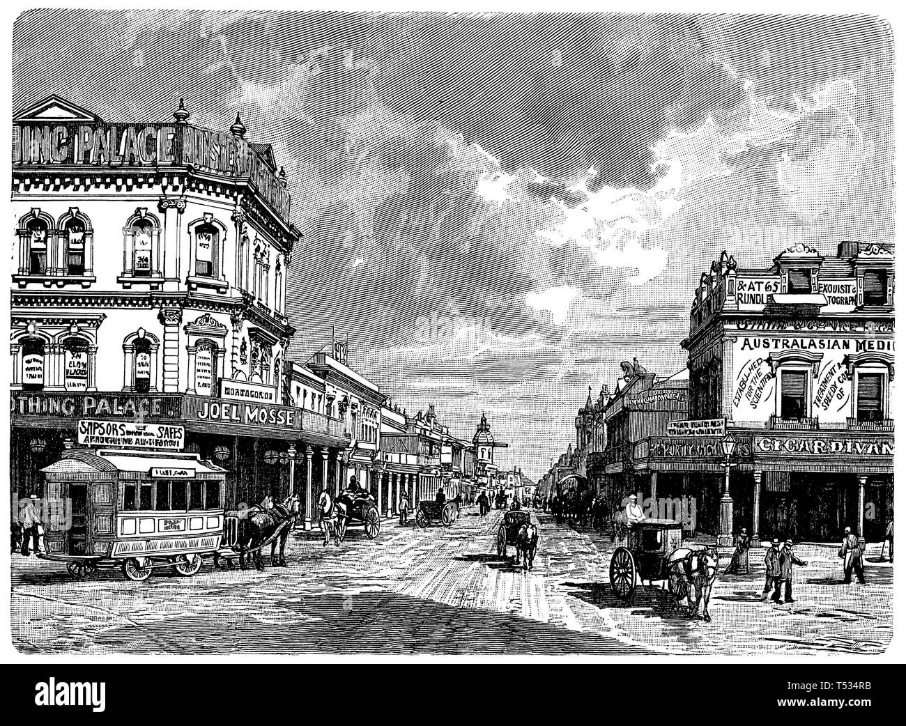 King-William Street in Adelaide, South Australia, anonym 1897 Stock ...