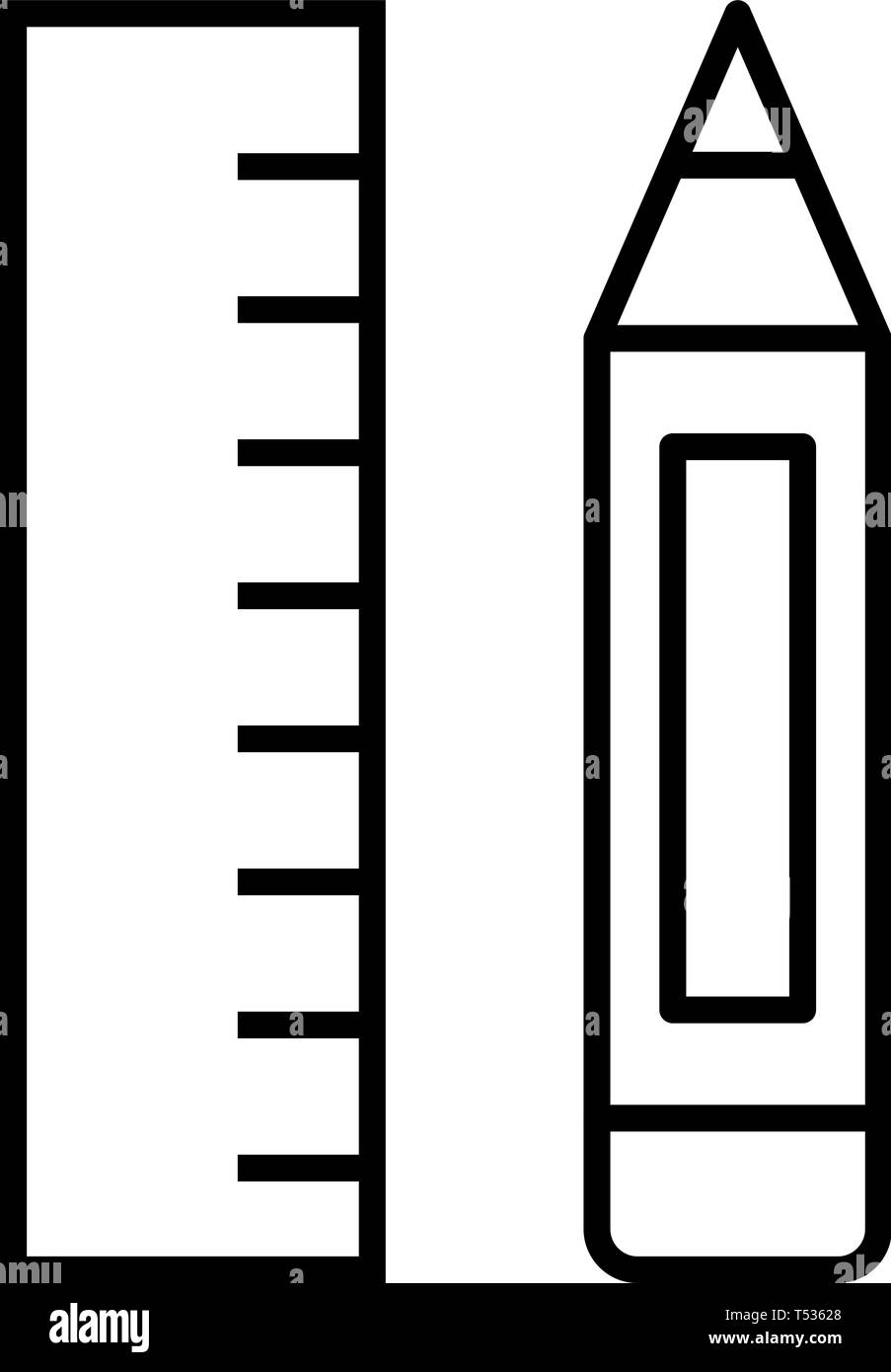 Pencil & Ruler Line Black Icon Stock Vector Image & Art - Alamy