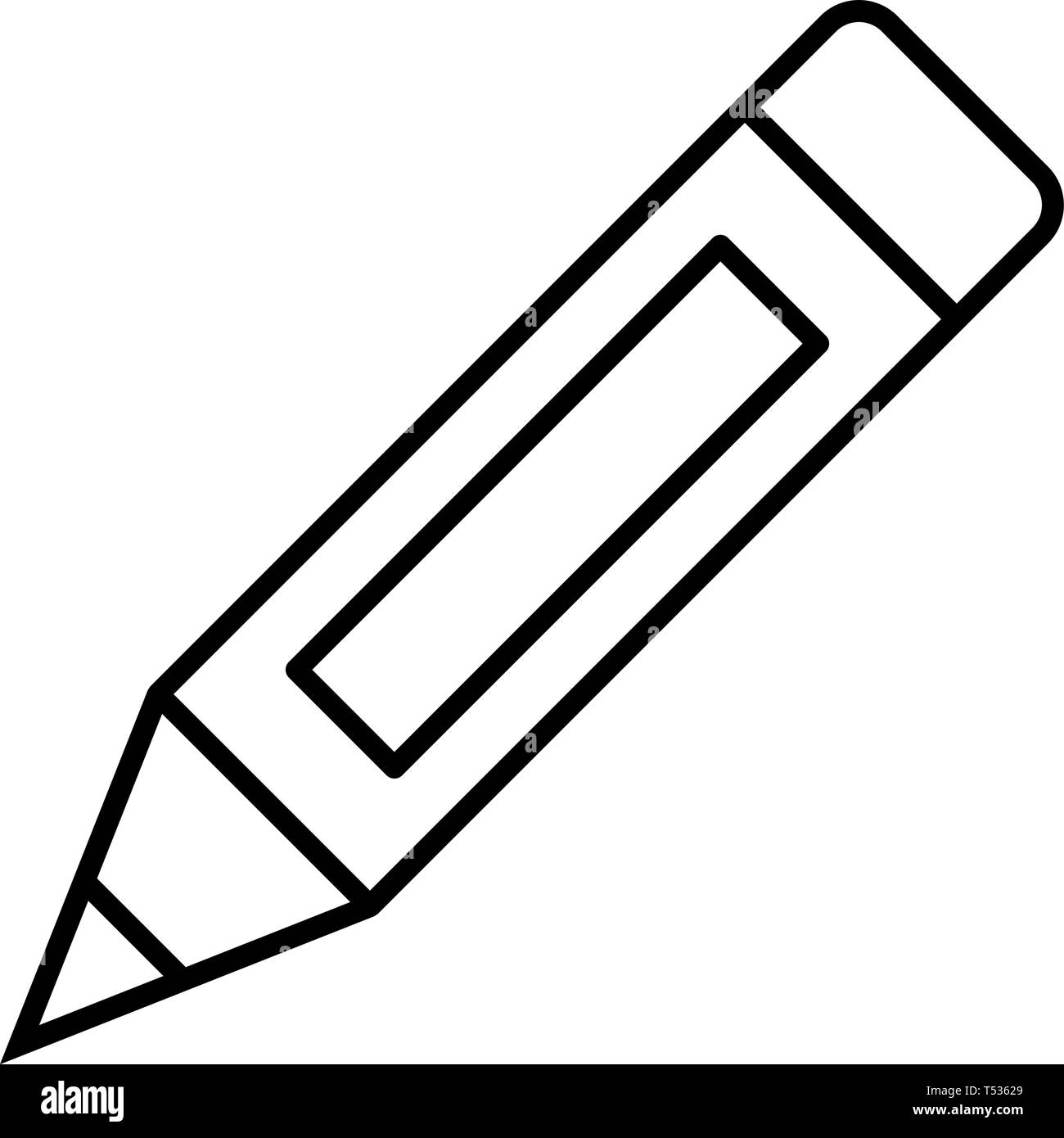 Pencil Line Black Icon Stock Vector Image & Art - Alamy