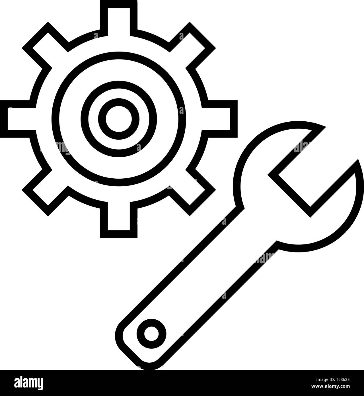 Setting Line Black Icon Stock Vector Image & Art - Alamy