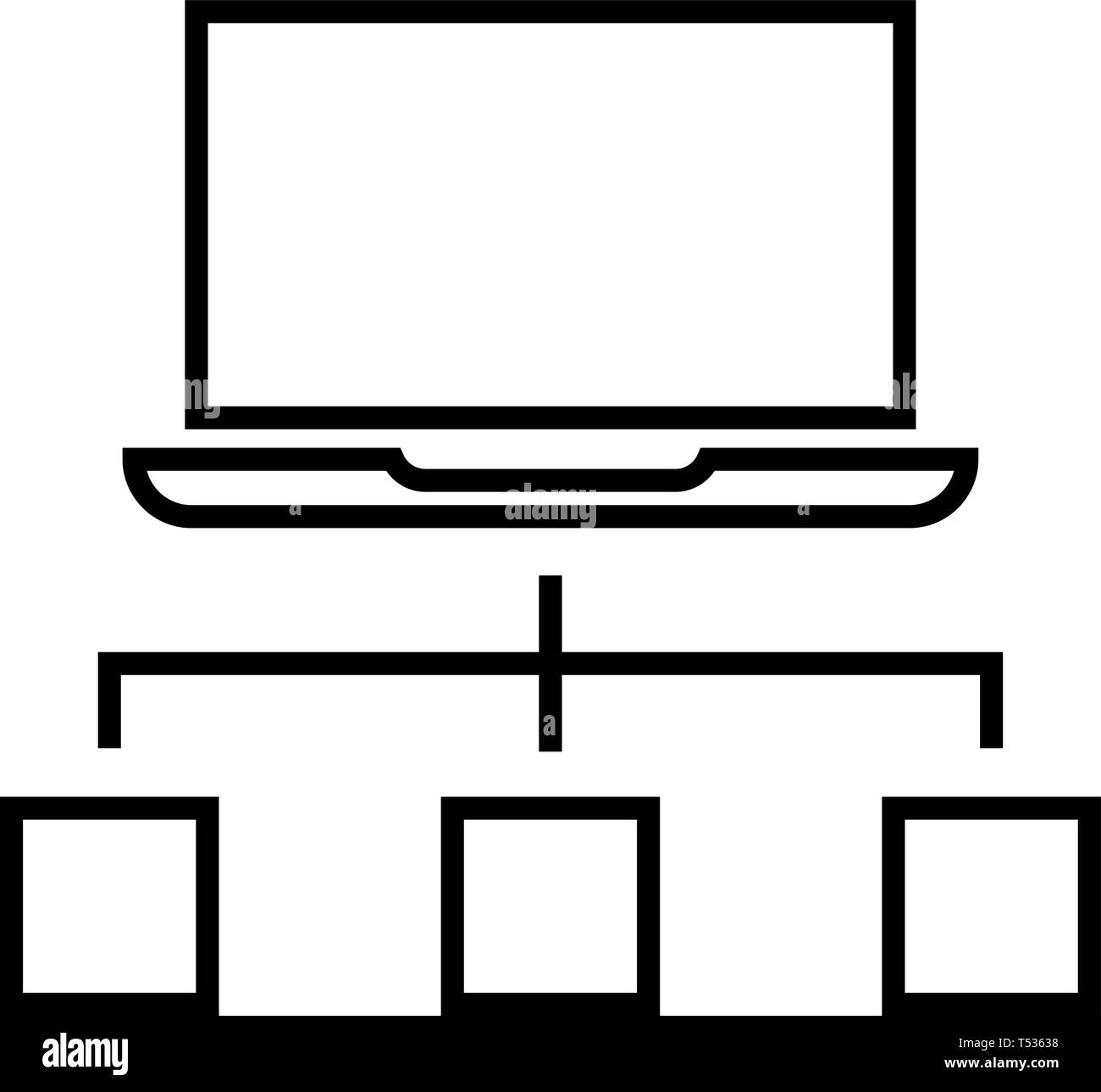 Connection System Connection Line Black Icon Stock Vector Image & Art ...