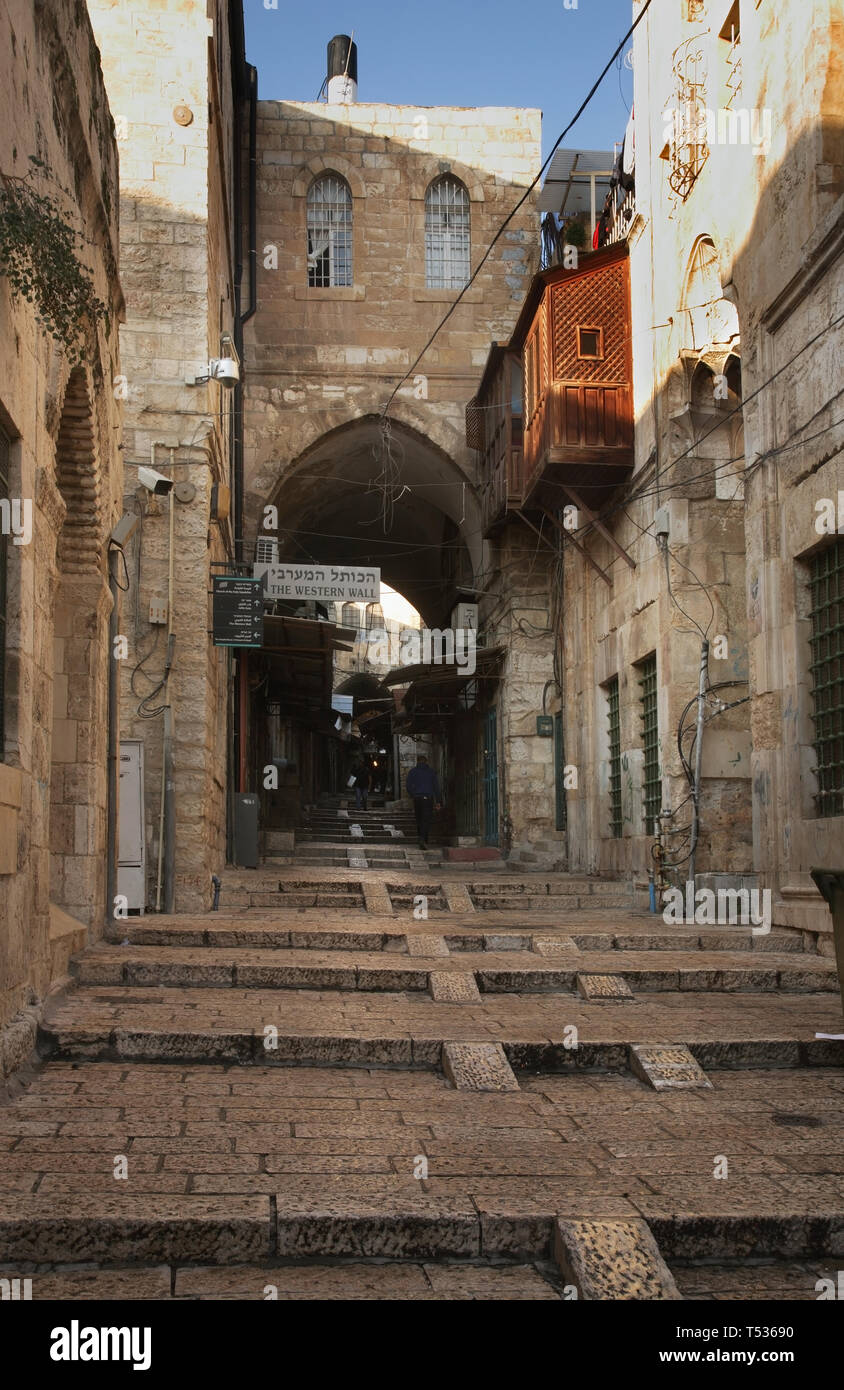 Old street in Jerusalem. Israel Stock Photo - Alamy