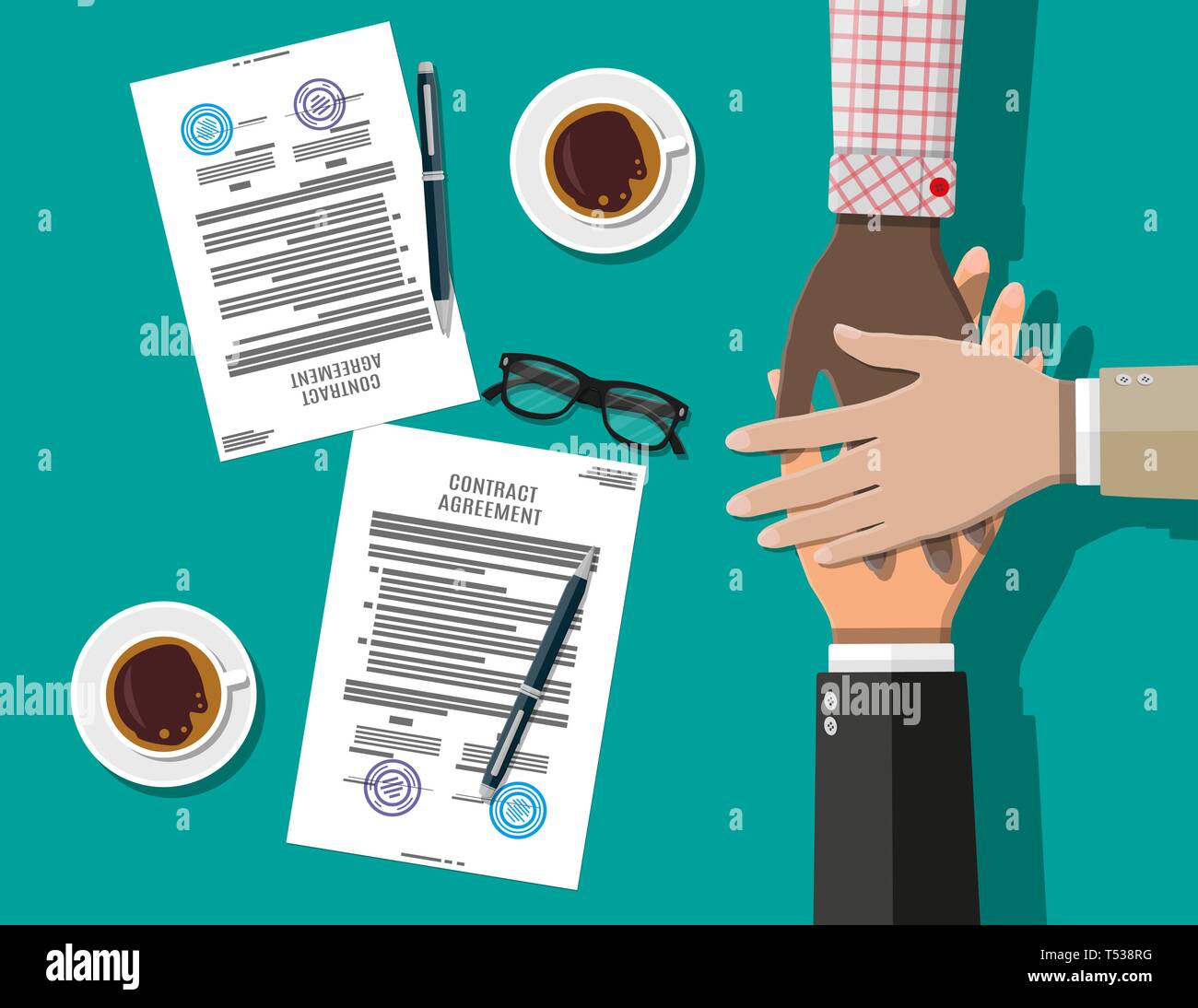 People showing unity with their hands together. Crossed hands and ...