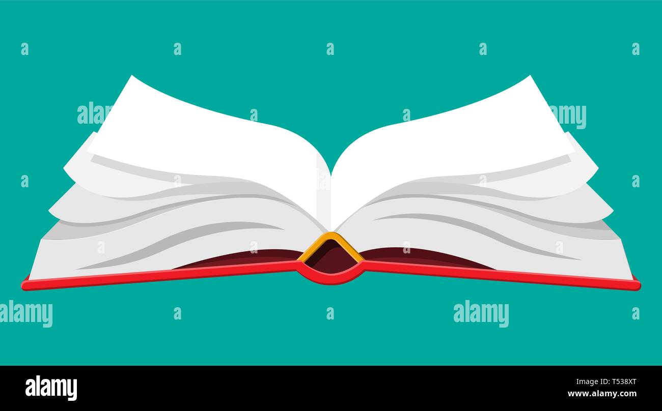 Open book with an upside down pages. Reading, education, e-book ...