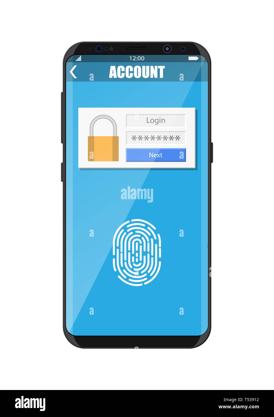 Smartphone unlocked by fingerprint sensor. Mobile phone security ... Smartphone unlocked by fingerprint sensor. Mobile phone security ...