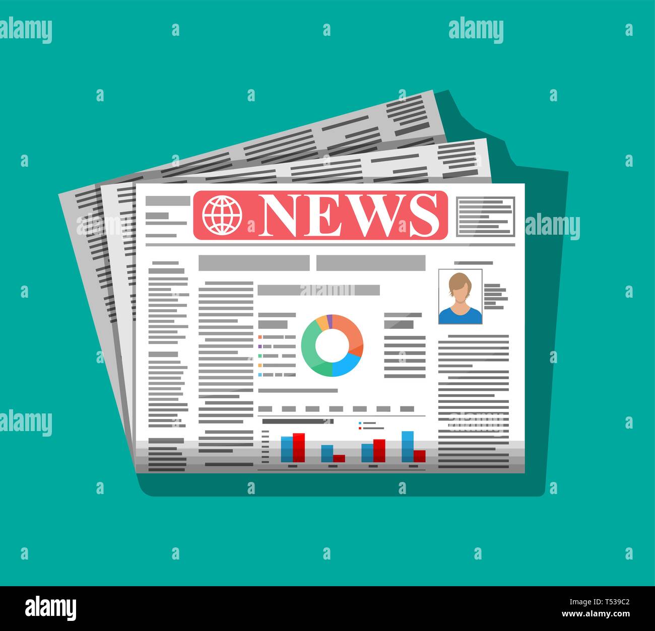 Stack of newspaper headlines Stock Vector Images - Alamy