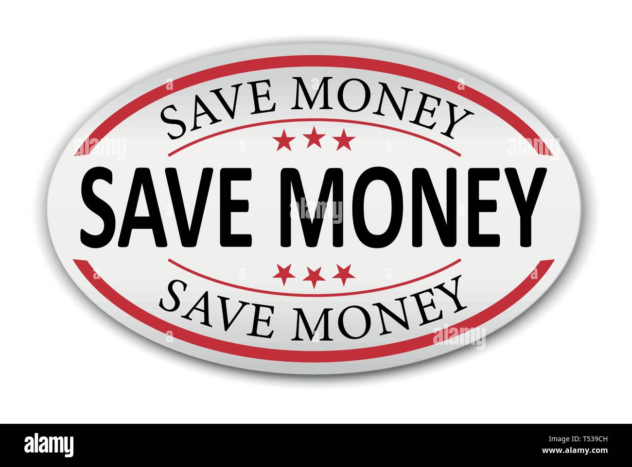 save money Vector illustration of white paper oval bubble Stock Vector ...