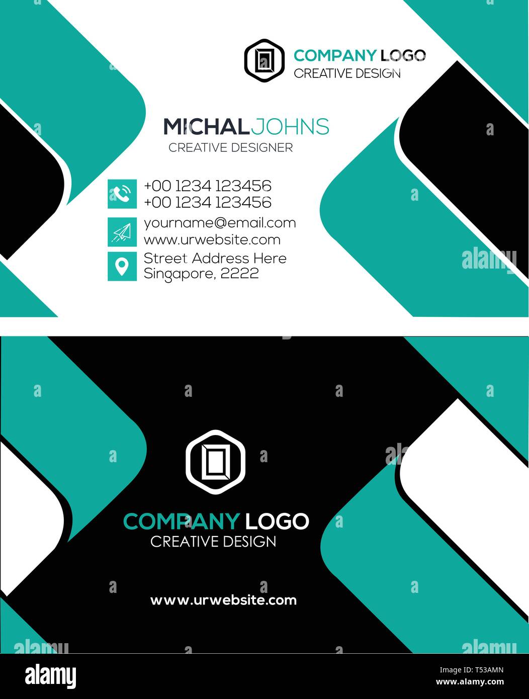 Clean Modern Business Card Design Stock Vector Image & Art - Alamy